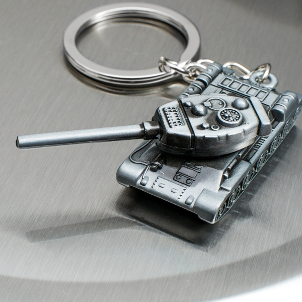 Can Be 360°Rotated 3D World of Tank Key Chain Metal Key Rings for Gift ...