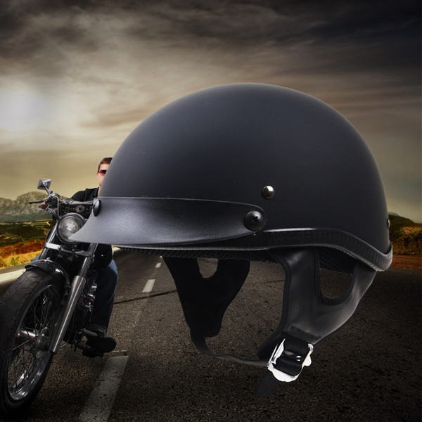 Retro and Vintage Half Open Face DOT Approved Motorcycle Helmet with ...