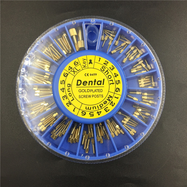 Dental 120Pc Assorted Conical Screw Posts Kits Refills 24K Gold Plated ...