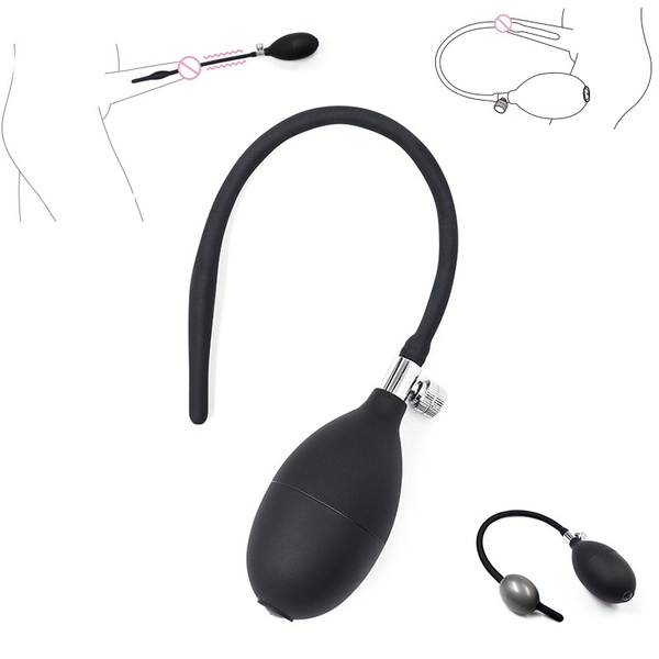 Inflatable Peniss Plug Expandable Urethral Sound Inflate Catheter Air Filled Pump Sex Toy For