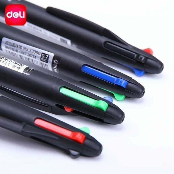 4 Colors Ballpoint Pen Colorful Pen 0.7mm Red Green Blue Black Refill ...