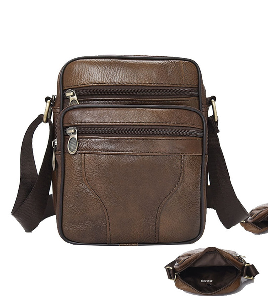 Cow Genuine Leather Messenger Bags Men Travel Business Crossbody ...