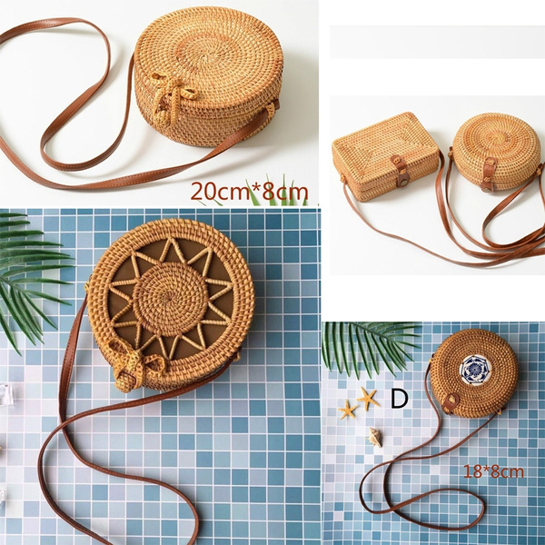 Round Straw Bags for Women 2018 Beach Bag Box Summer Rattan Bolsa ...