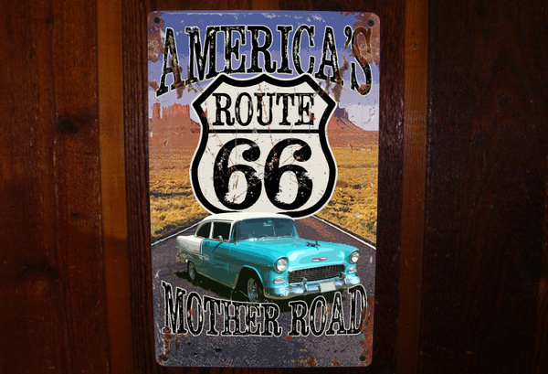 Route 66 Mother Road Sign, US Route66 Tin Sign! Vintage Tin Sign | Wish