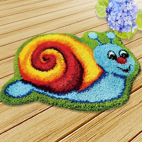 2019 Newly Snail DIY Latch Hook Kit – Sew Your Own 20"x15" Fuzzy Rug ...