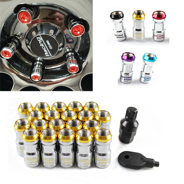 20 PCS Double Anti-theft Steel Racing Formula Nut Set Wheel Lug Nut ...