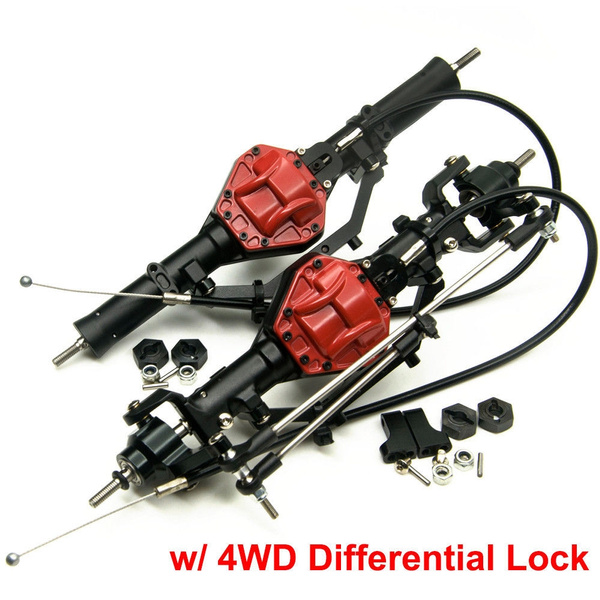 Alloy Front / Rear Axle w/ 4WD Differential LOCK For AXIAL SCX10 1/10 ...
