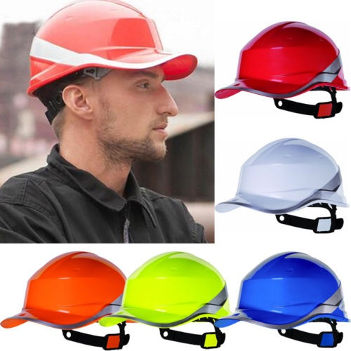Delta Plus Diamond V Hard Hat Safety Helmet High Hi Vis Viz Baseball ...