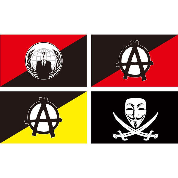 3x5ft Anarchy Face Mask We Are Anonymous Anarchist Communism Anarcho ...