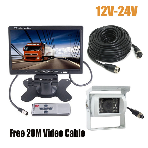 4Pin 18 IR LED CCD Reversing Camera + 7" LCD Monitor Car Rear View Kit ...
