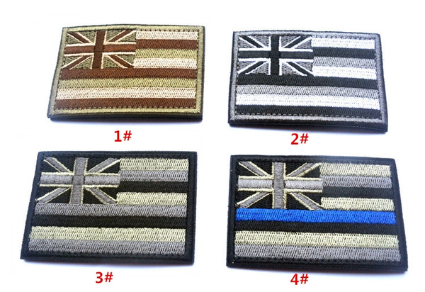 Embroidered American Flag State of Hawaii Patch 3D Tactical Patches ...