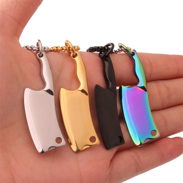 Funky Chef Personality Kitchen Knife Pendant Necklace Chain Jewelry ...
