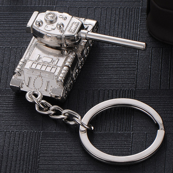 2018 New Smooth Metal Texture Tank Keychain Silver Tank Armored Vehicle ...