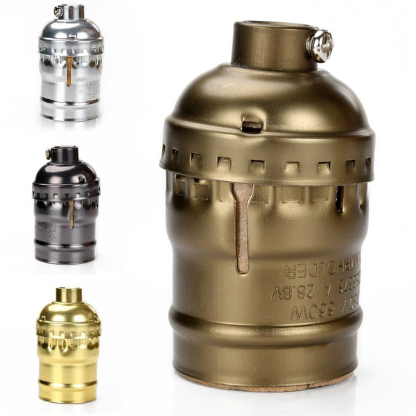 Classic Retro Edison Lamp Holder Aluminum Shell Bulb Socket E27 Bulb ...