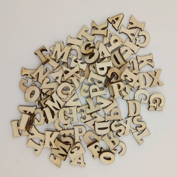 Natural Color Flatback Scrapbooking Craft Wood Letter Alphabet ...