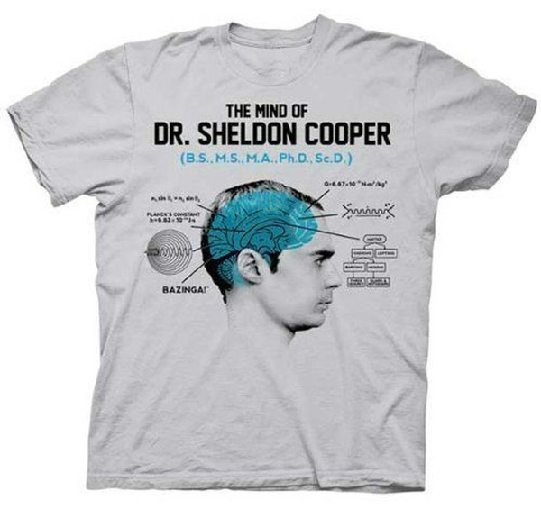 The Big Bang Theory the Mind of Dr. Sheldon Cooper Ice Grey Mens T ...