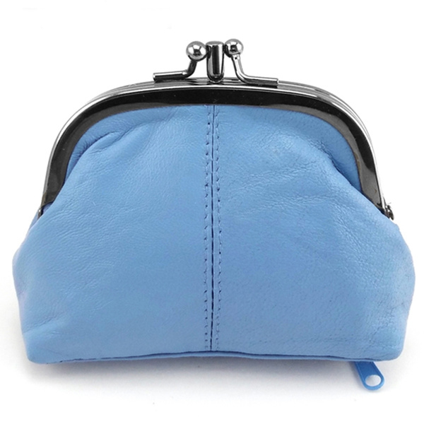 Women Wallets Genuine Leather Mini Coin Purse Natural Sheepskin Metal ...
