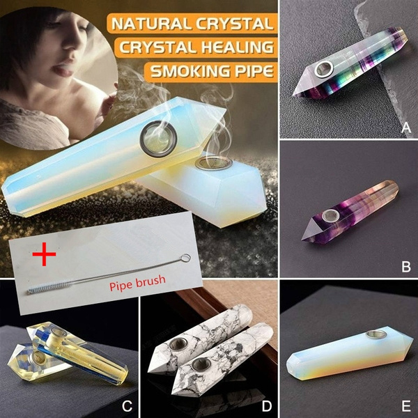1pc Hand-polished Small Volume Opal Quartz Crystal Cigarette Holder ...