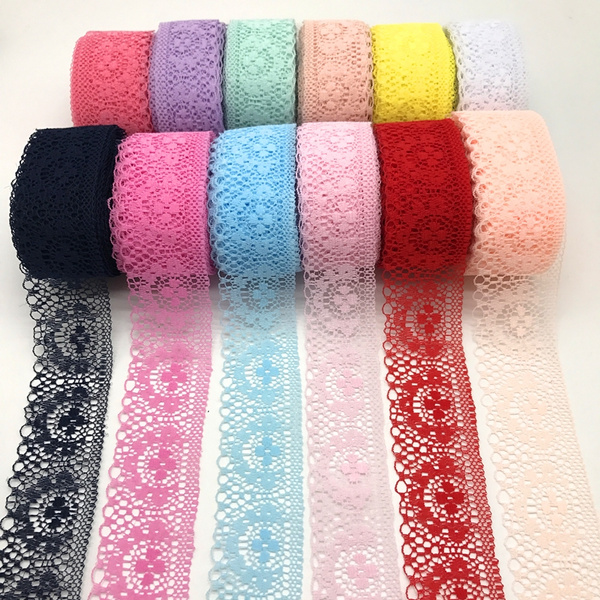 10yards 35mm Lace Ribbon Bilateral Handicrafts Embroidered Lace Trim ...