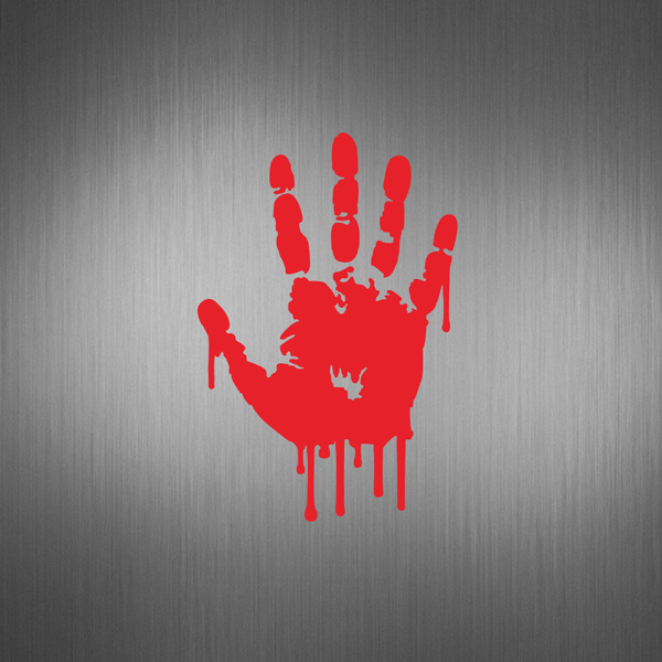 BLOODY HANDPRINT Zombie Halloween Car/Window/Bumper/Wall Vinyl Decal ...