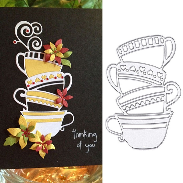 Tea Coffee Cup Metal Cutting Dies Stencils For DIY Scrapbooking ...