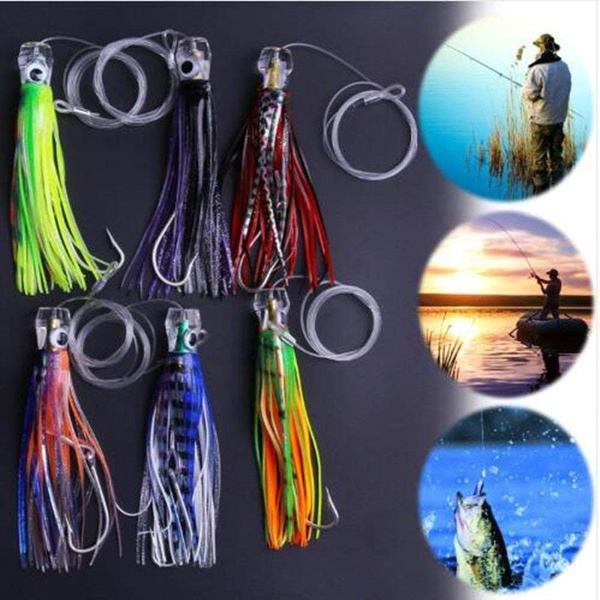 Set of 6 9 Inch Saltwater Fishing Lures Trolling Lures for Tuna Marlin ...