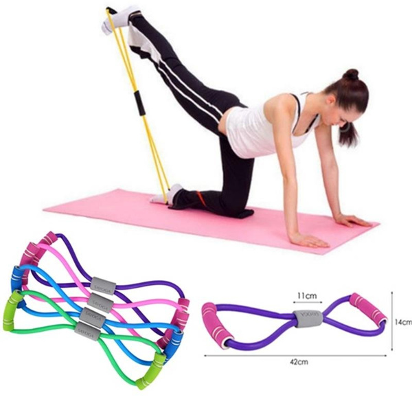 New Gym 8 Word Chest Developer Rubber LOOP yogapullrope Exercise Tubes ...