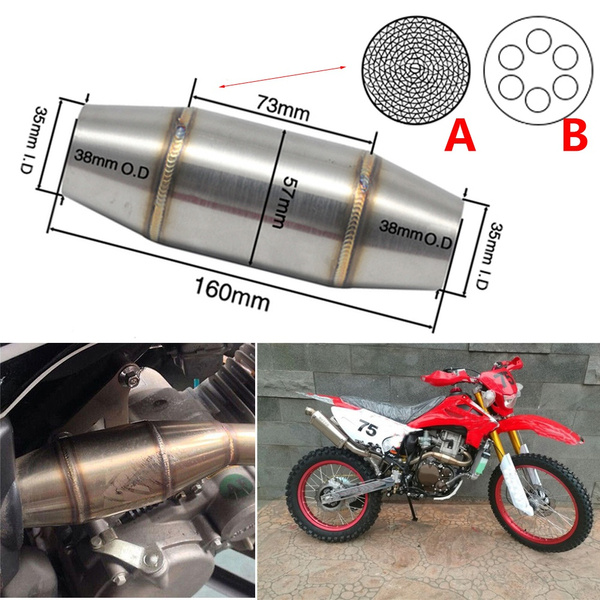 Racing Motorcycle Exhaust Pipe 38MM Muffler Catalyst Expansion Chamber ...
