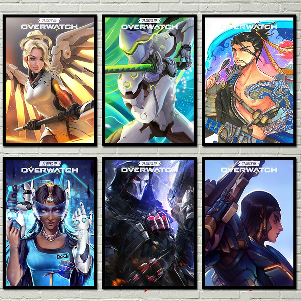 Series Overwatch All Hero Art Vintage Poster Kraft Paper Retro Poster ...