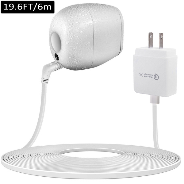 19.6FT/6m Weatherproof Power Cable Adapter for Arlo Pro/Arlo Pro 2/Alro ...