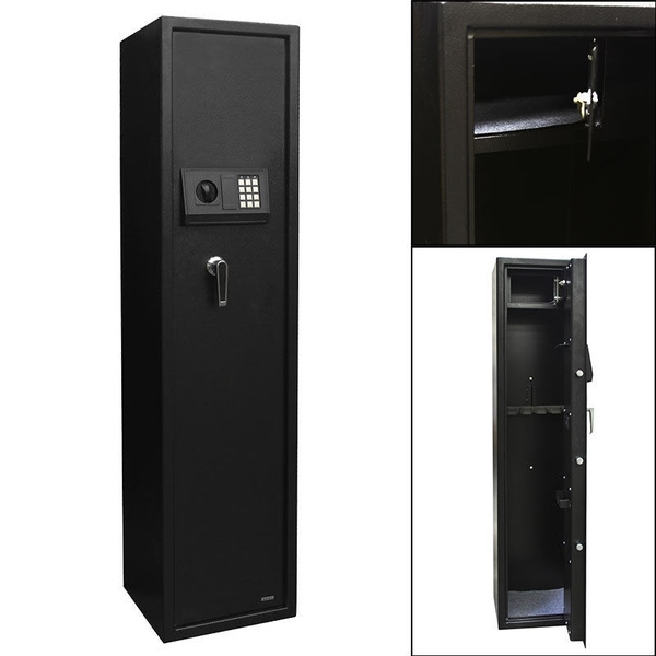5 Rifle Eletronic Lock Steel Lockbox Firearm Cabinet Safe Gun Lockbox ...