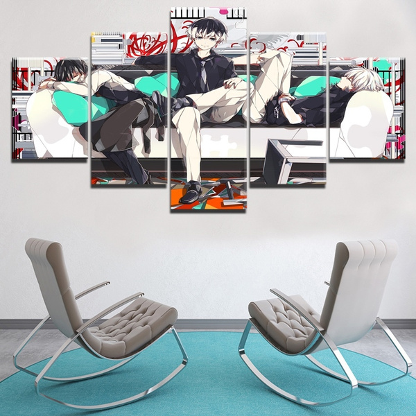 5 Panels Anime Tokyo Ghoul Haise Sasaki and Ken Kaneki Poster Modern ...