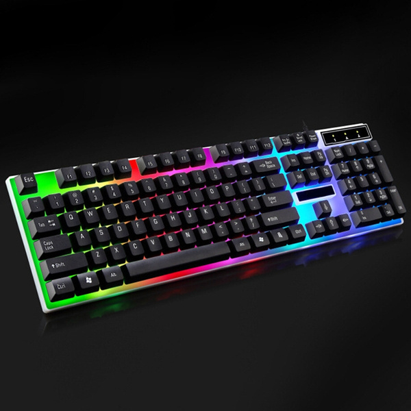 New Colorful Crack LED Illuminated Backlit USB Wired PC Rainbow Gaming ...