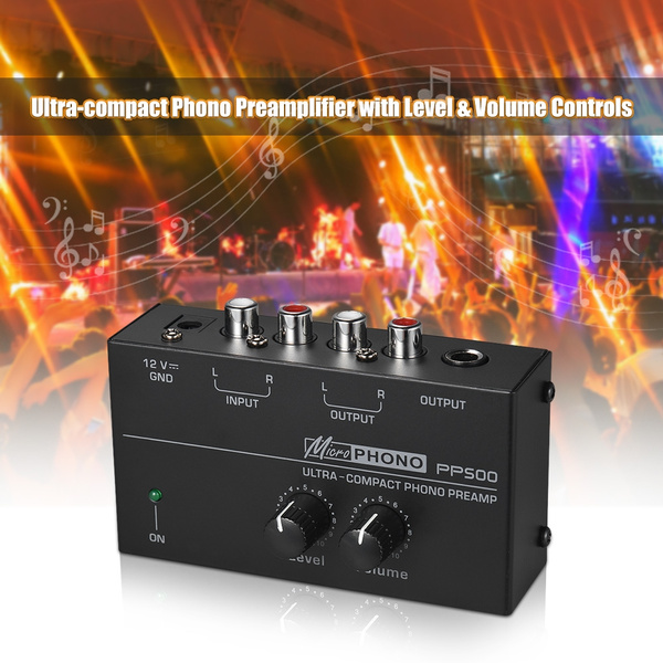 Ultra-compact Phono Preamp Preamplifier with Level & Volume Controls RCA Input & Output 1/4" TRS ...