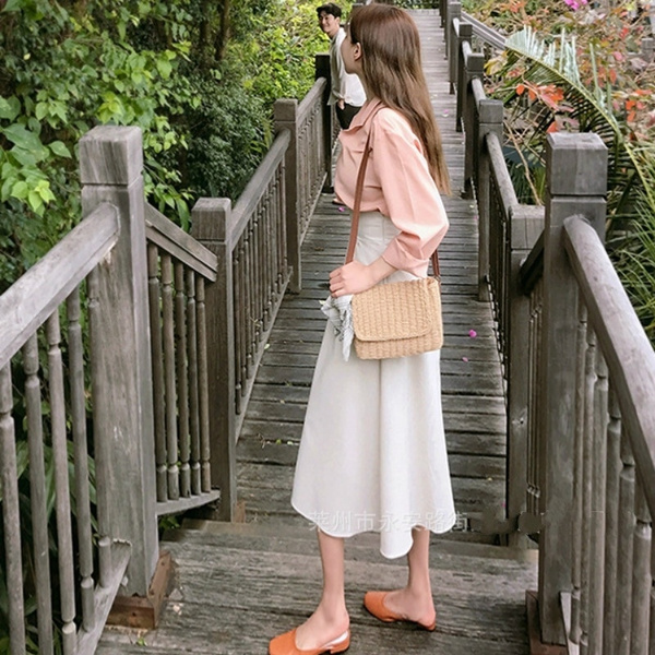 Women Rattan Straw Shoulder Bag Woven Crossbody Vintage Beach Holiday ...