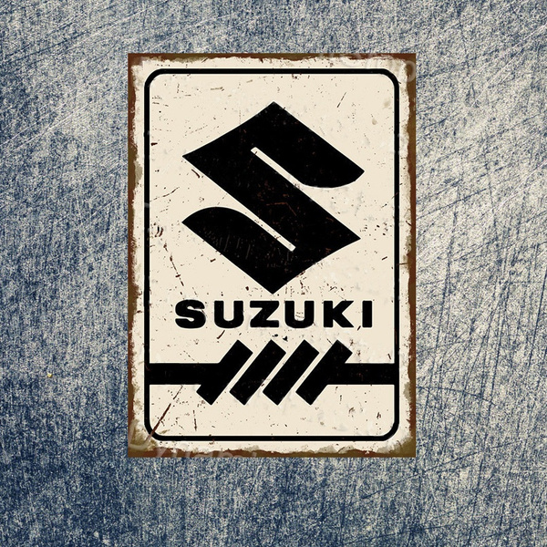 Classic Motorbike Motorcycle Suzuki Logo Vintage Tin Sign Bar Pub Home ...
