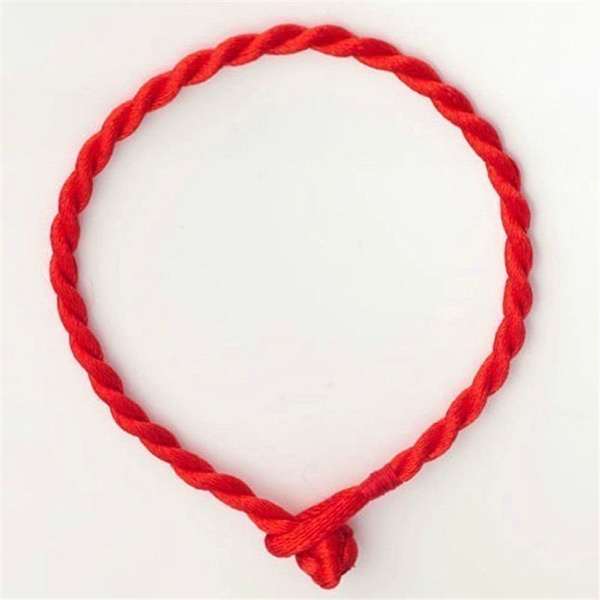 4PC Fashion Red Thread String Bracelet Lucky Red Green Handmade Rope ...