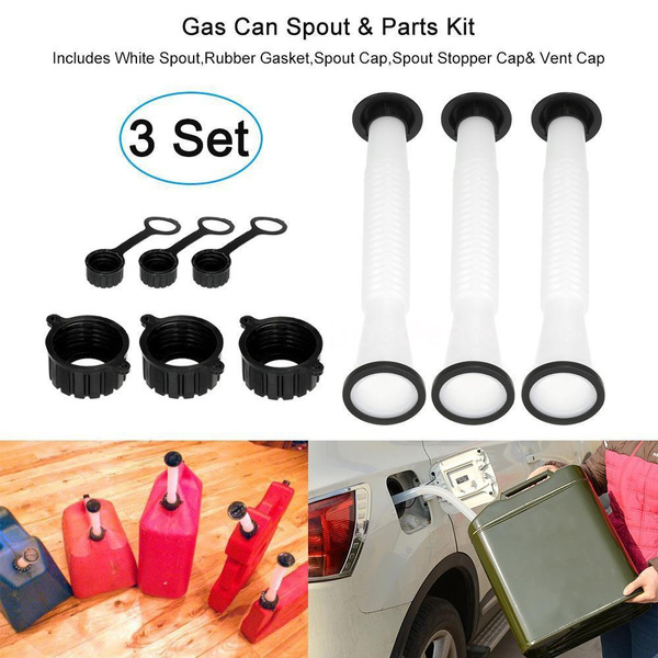 Replacement Gas Can Spout & Parts Vent Cap Gasket Stopper Spout Cap 3 ...