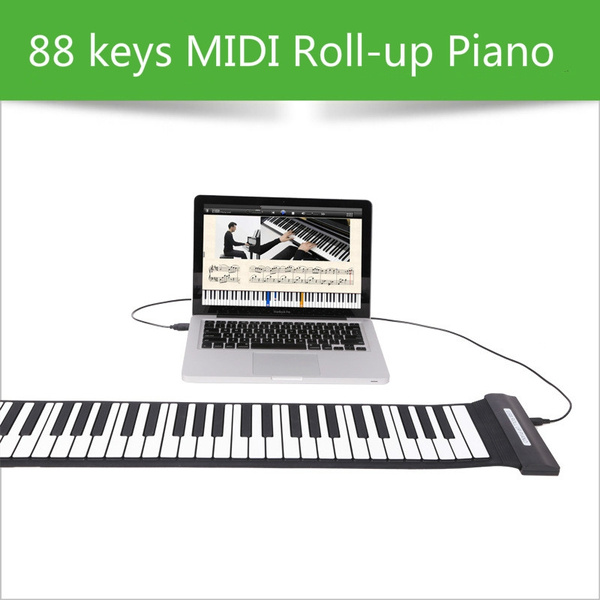 88 keys flexible roll-up piano USB music instrument digital interface ...