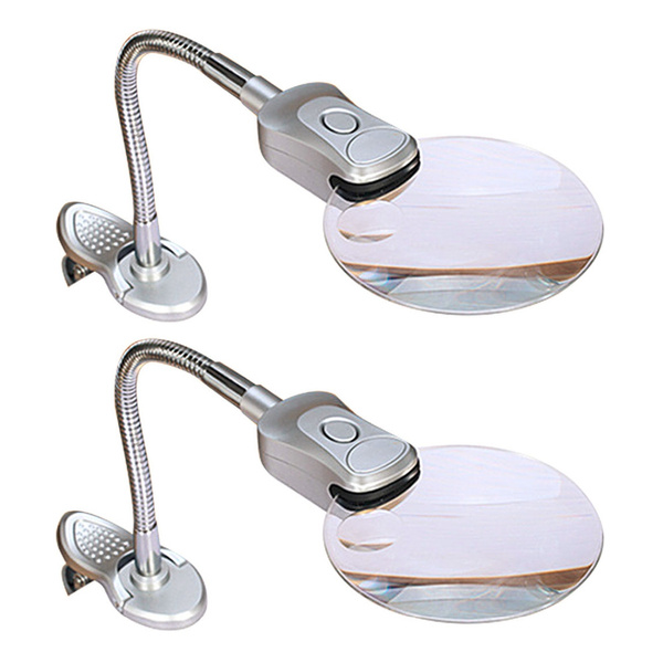 2X 6X Table Magnifier Clip-on Desk Table Magnifying Glass Loup Lamp ...