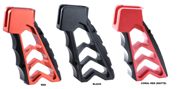 Skeletonized Aluminum Pistol Grip Black / Red / Coral Red 556 223/.308 ...