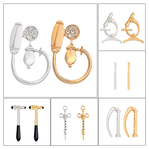 Medical laboratory equipment brooch stethoscope syringe syringe scalpel ...