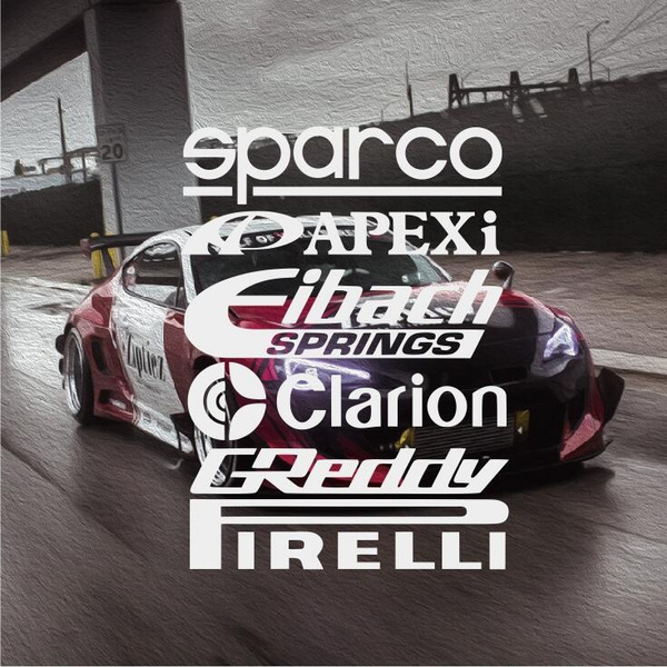 2 x DOOR STACK RACING logos graphic car sticker decals Sponsor Decals ...