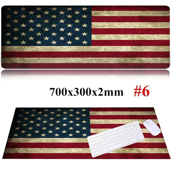 700x300x2mm American Flag Gaming Mouse Mat Keyboard Mouse Pad PC ...