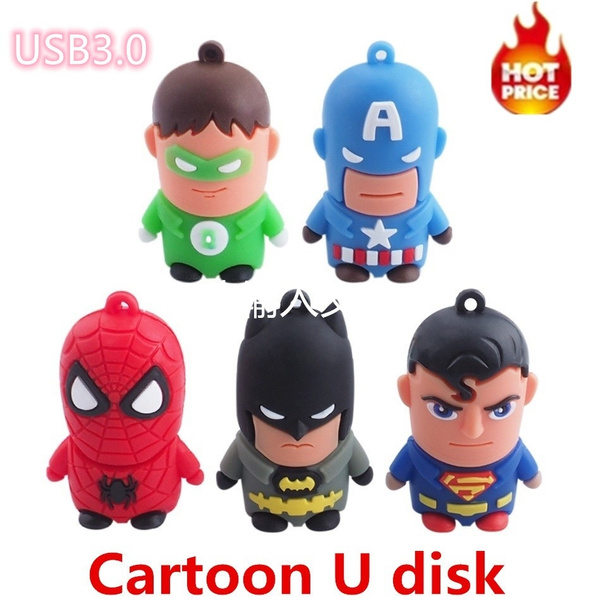 Real Capacity Cartoon Batman Superman Spiderman Usb Flash Drive 32GB ...