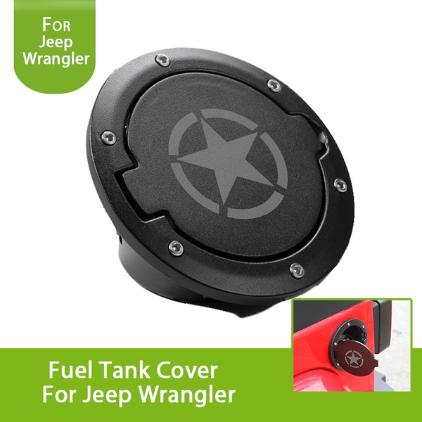 1PCS Black Powder Coated Steel Gas Fuel Tank Cap Cover for Jeep ...