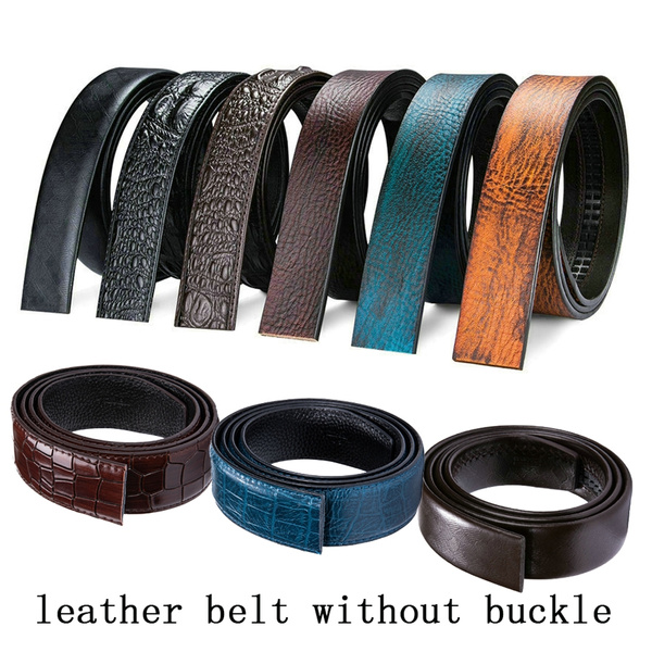 Mens Genuine Leather Belts without Buckle 100% Leather Strap for Mens ...