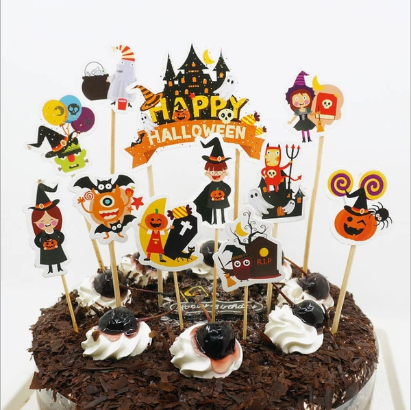 11 Pack Colorful Halloween Cupcake Toppers Picks Cake Toppers for Kids ...