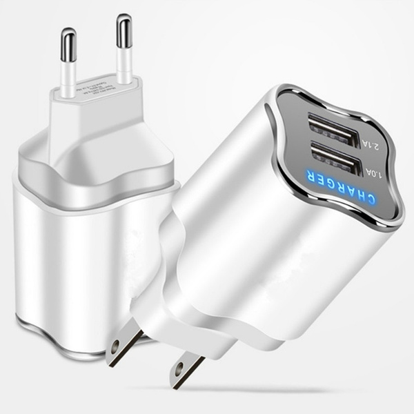Portable Luminous 5V 2.1A Dual Port USB Charger for IPhone X 8 7 IPad ...