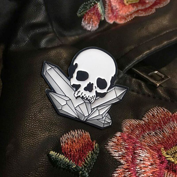 Skeleton Enamel Pin Crystal Column Pins Badges Brooches Lapel Pins ...